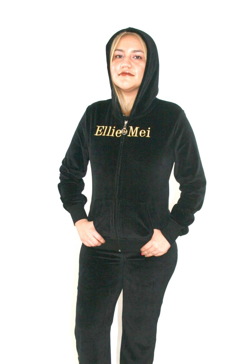 Black Tracksuit Sports Set Sparkle Dragon Embroidery EMW18001 – Ellie Mei